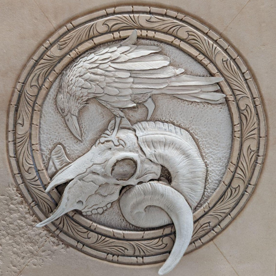 3-D Leather Raven with Ram Skull with Jürgen Volbach – Elktracks Studio