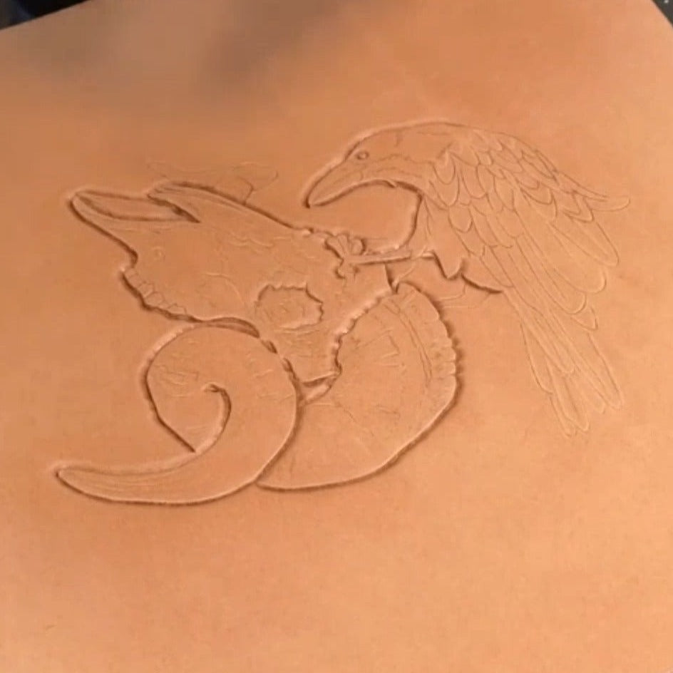 3-D Leather Raven with Ram Skull with Jürgen Volbach – Elktracks Studio