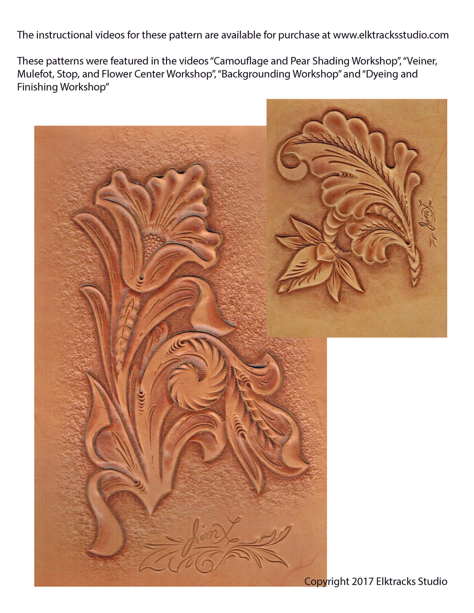 Free Leathercraft Pattern Western Style Floral Carving – Elktracks Studio