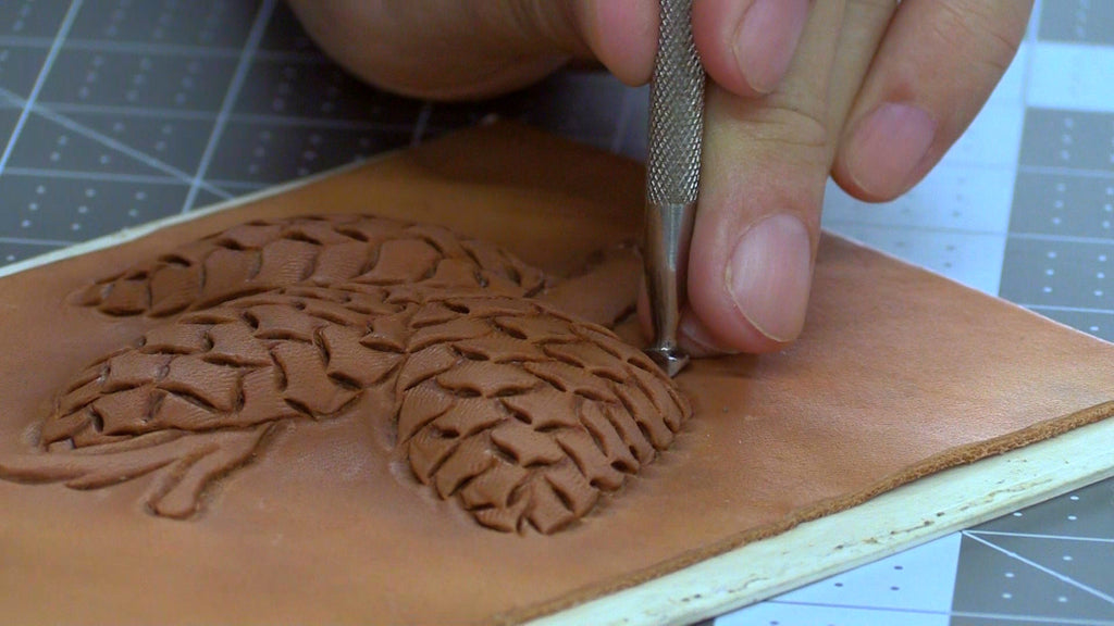 Extreme Leather Embossing: Pine Cones – Elktracks Studio