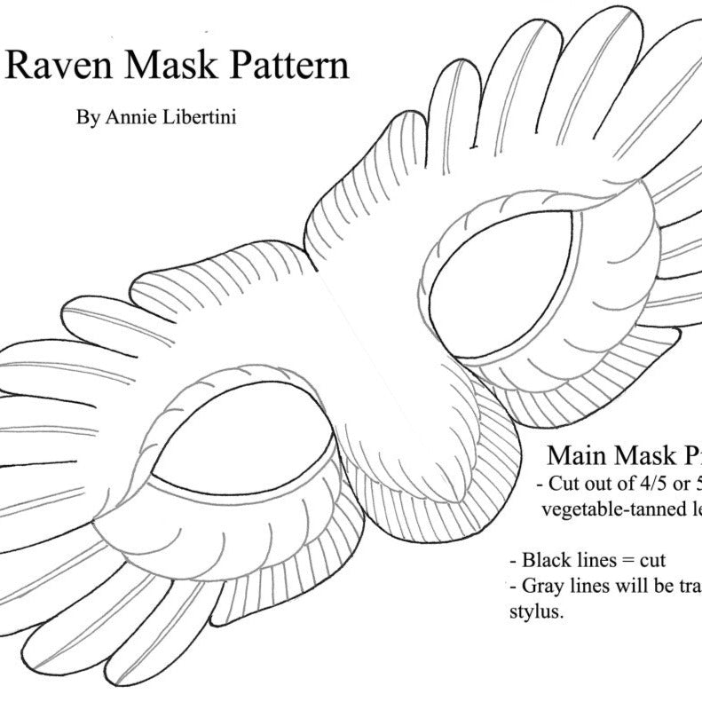 Free Template for Leather Raven Mask – Elktracks Studio