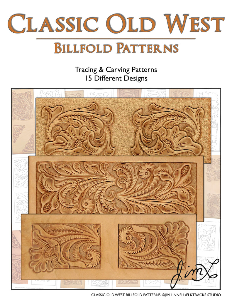 Classic Old West Billfold Patterns by Jim Linnell | Elktracks Studio